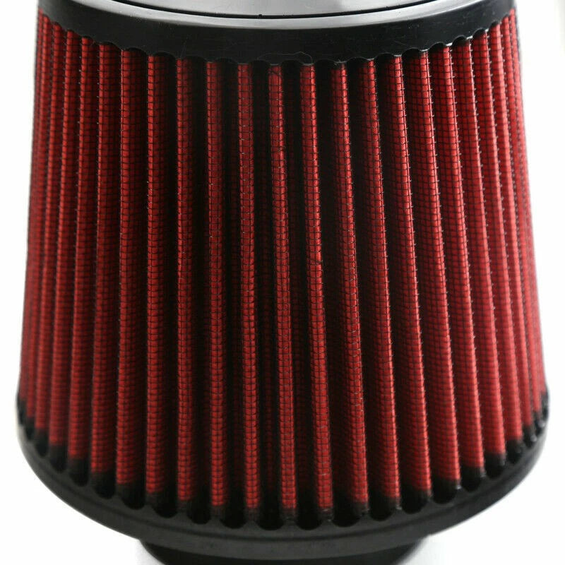 4" High Performance Cold Air Intake Cone Dry Filter for Red Vehicle Mo ...