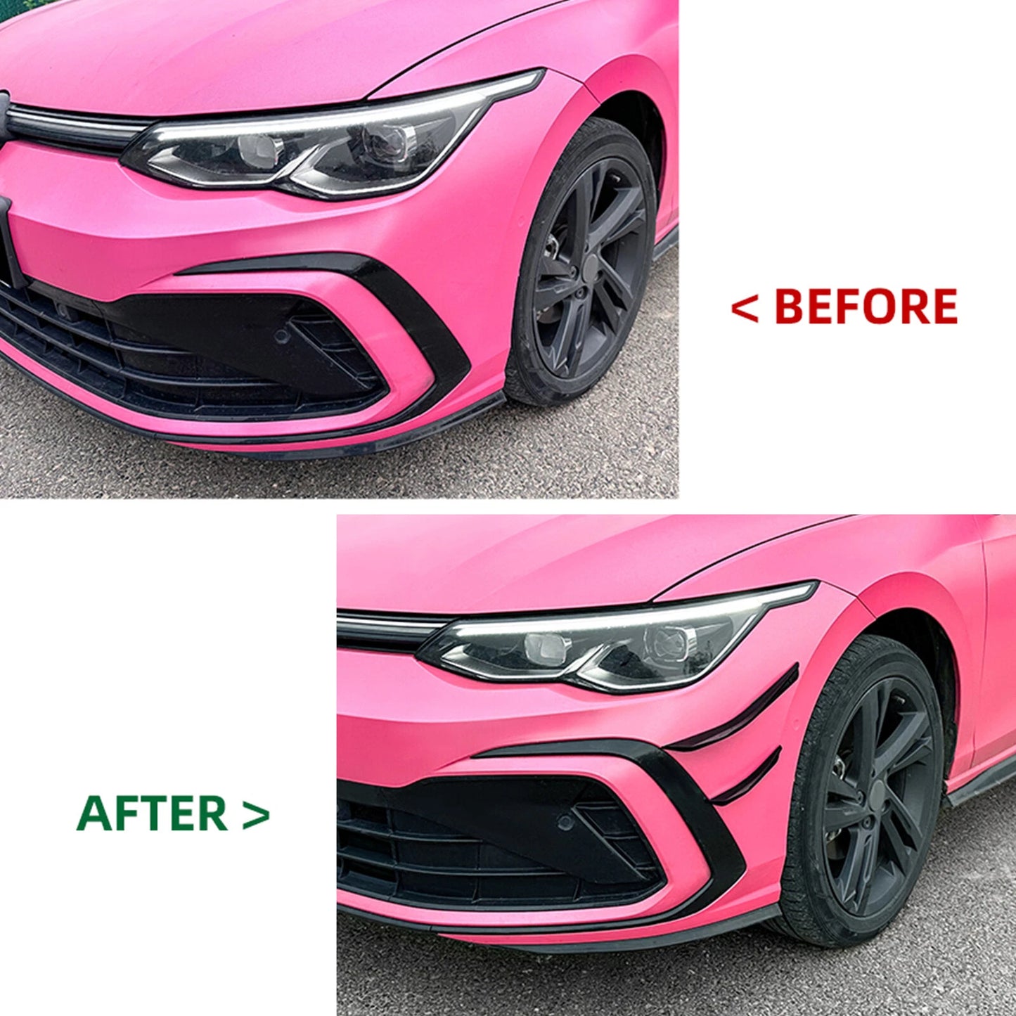 4 x Front Bumper Side Spoiler Trims for VW Golf 8 MK8 GTI Rline (2022 ...