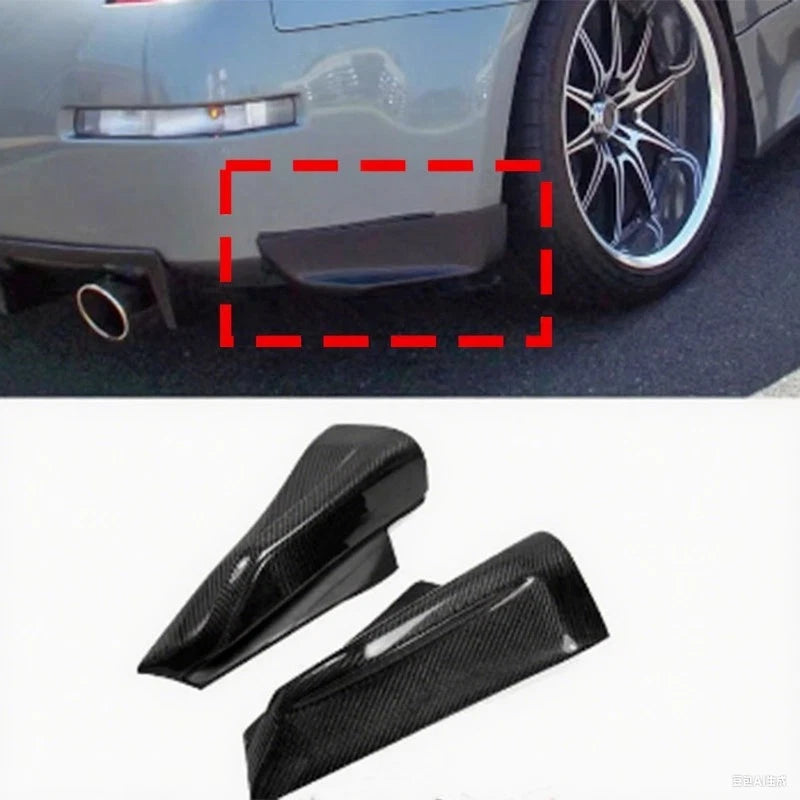 Real Gloss Carbon Fiber Rear Bumper Side Splitter for Nissan 350Z Z33 ...
