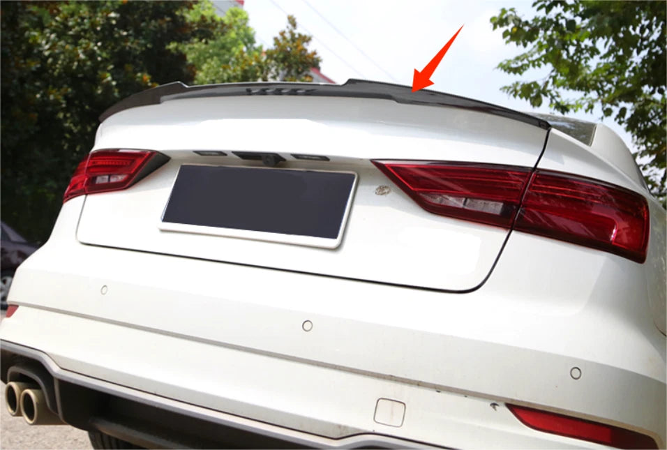 V Style Rear Spoiler Wing for Audi A3 S3 RS3 Sedan 2014-2020 Glossy Bl ...